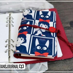 Kiki Ghibli Anime Notebook | Handmade A5 & A6 Embroidered Refillable ...