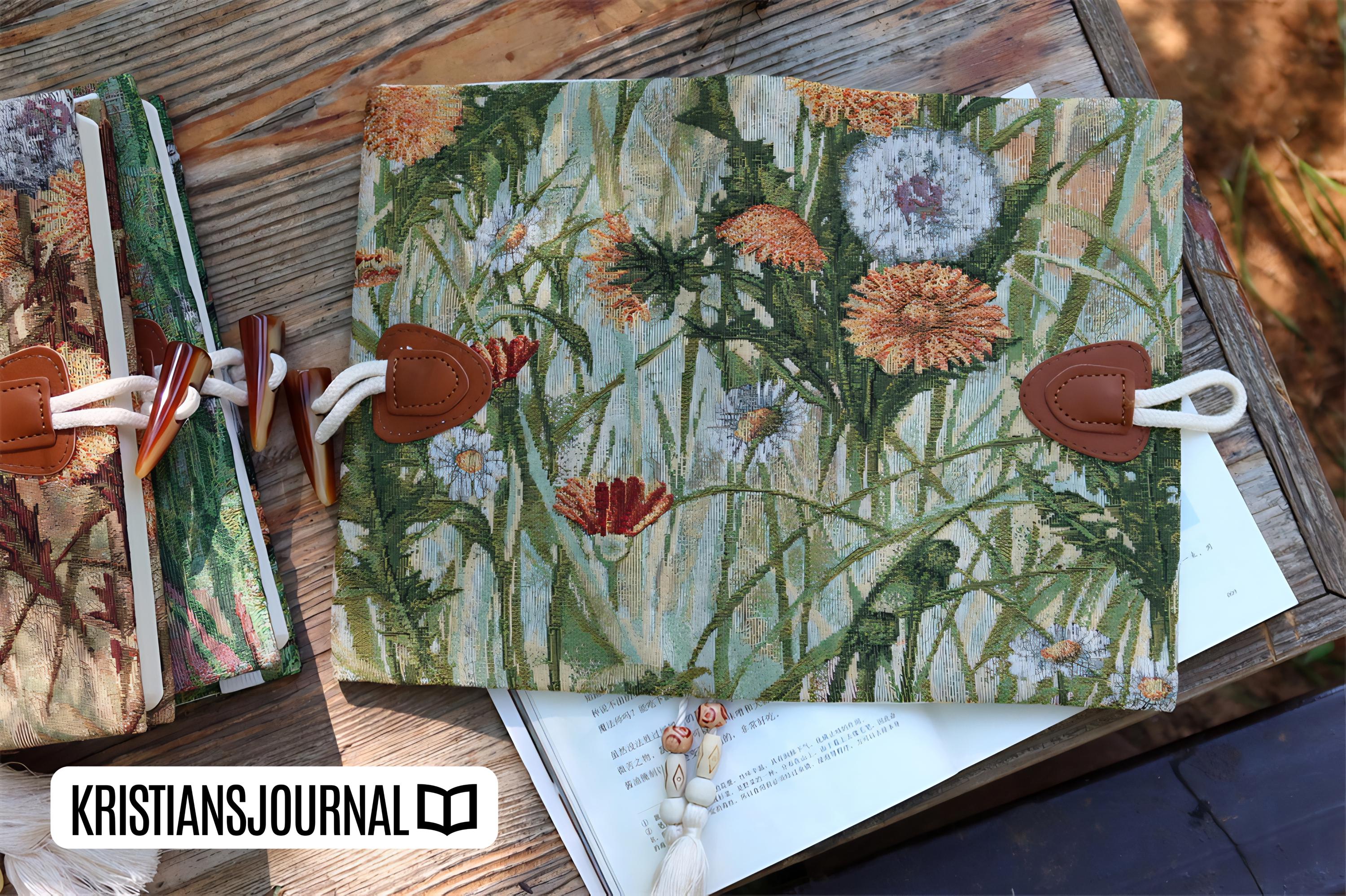 Autumn Grass Notebook | Handmade A5 & A6 Embroidered Journal Cute ...