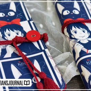 Kiki Ghibli Anime Notebook | Handmade A5 & A6 Embroidered Refillable ...