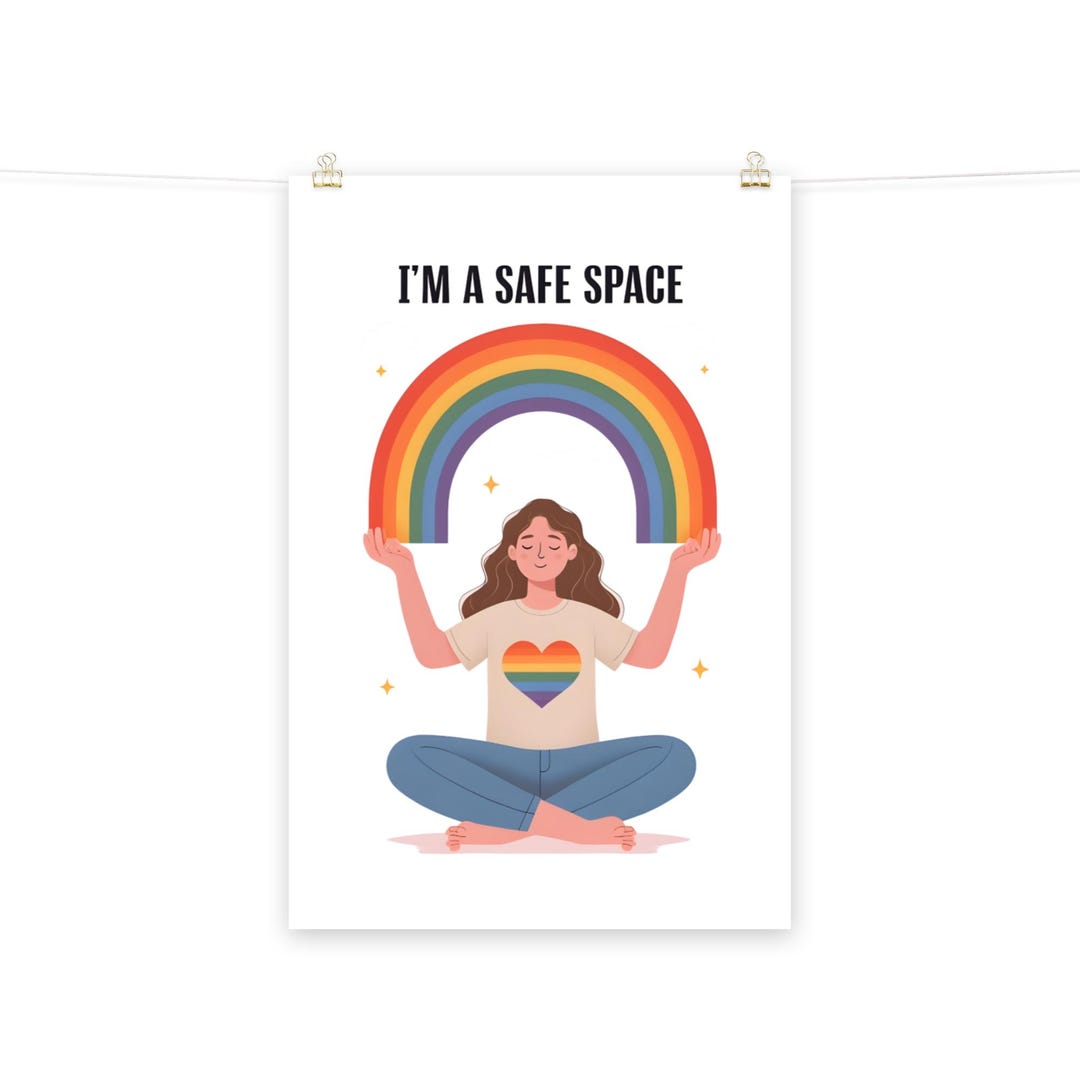 Poster, Rainbow, Lgbt, Lgbtqia, Lesbian, Gay, Pride, Safe Place, Happy ...