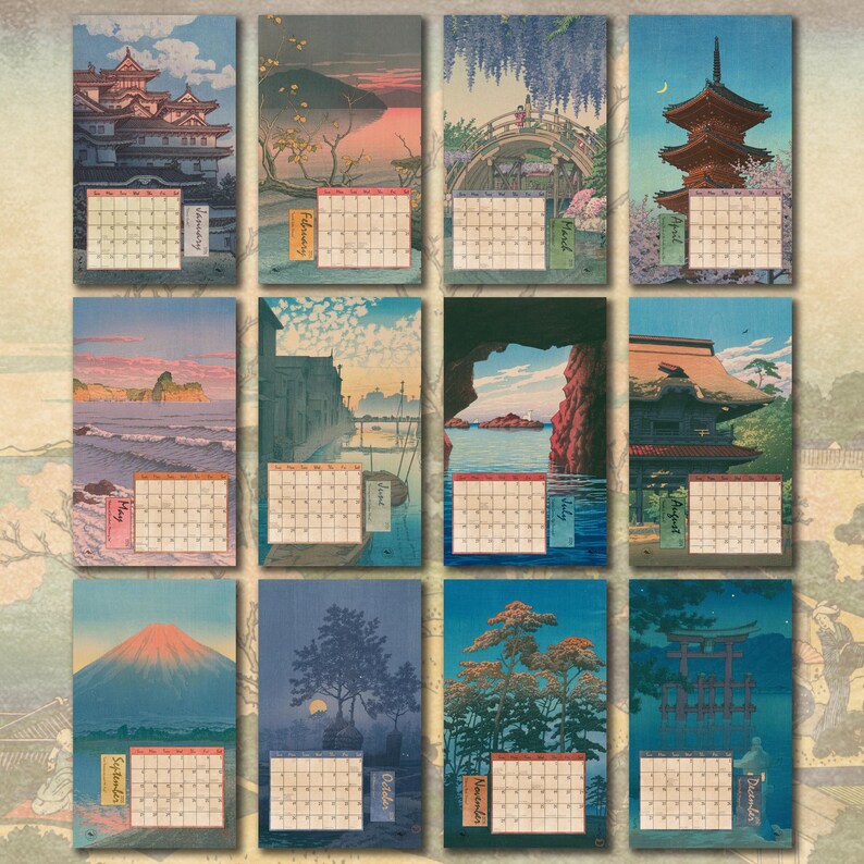 Kawase Hasui 2026 Wall Calendar, Japanese Ukiyo-e Woodblock Prints ...