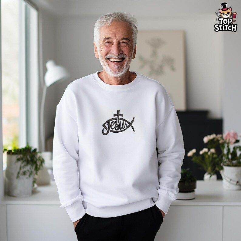 Jesus Ichthus Machine Embroidery Design, Fish Symbol Christian Faith ...