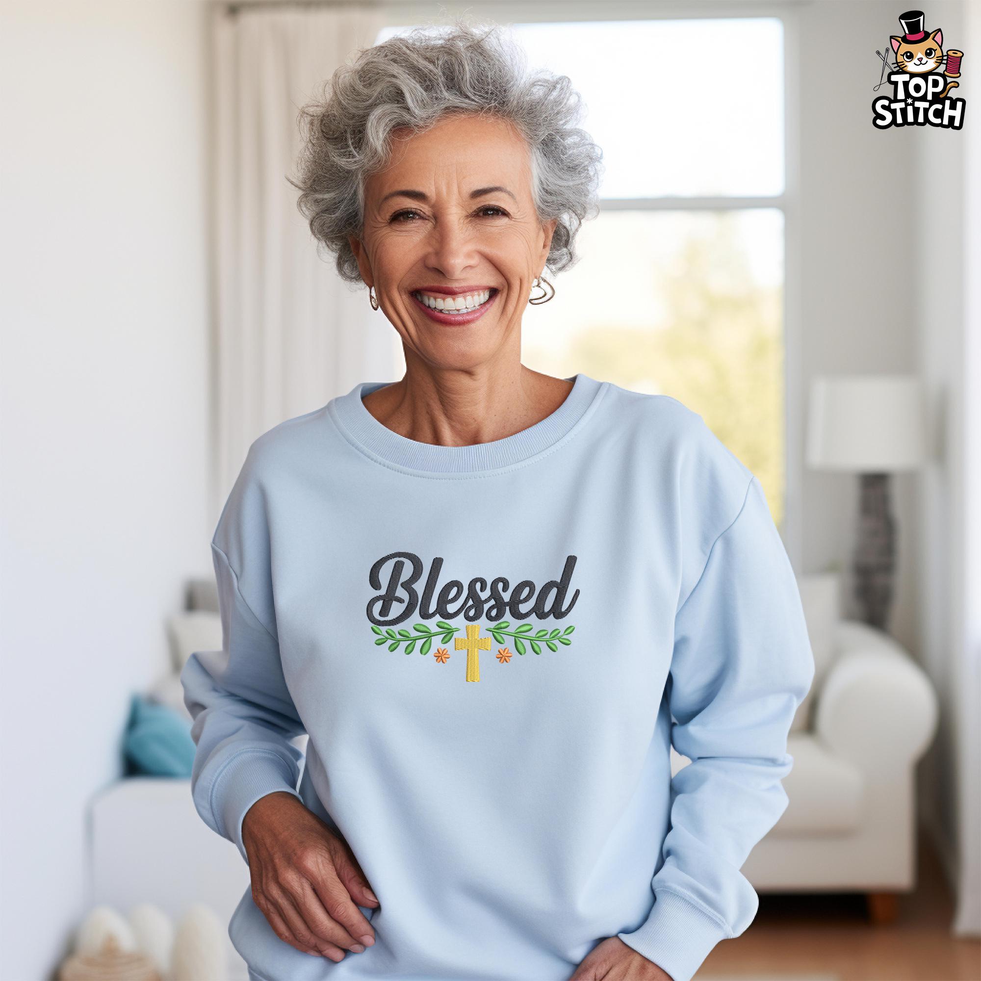 BLESSED - Inspiring Christian Machine Embroidery Design, Jesus Christ ...