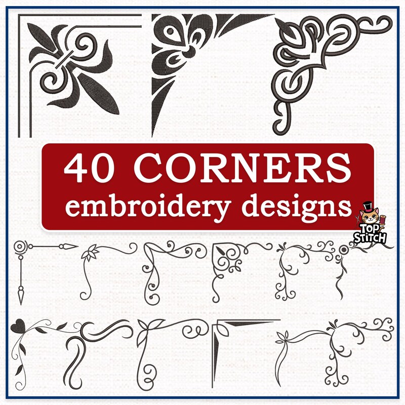 Corner Embroidery Designs - Etsy