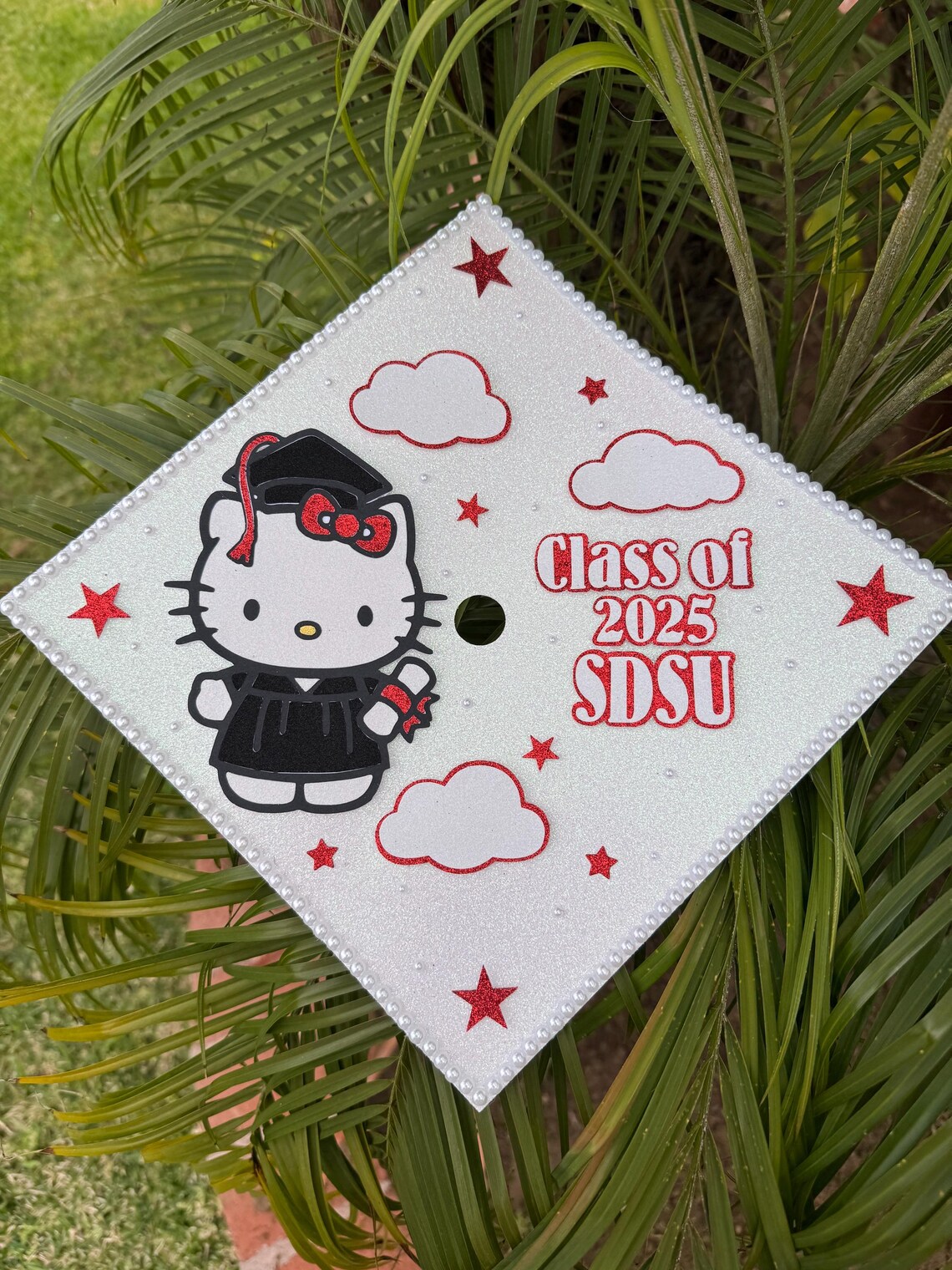 Graduation Cap Topper Girly Grad Topper Floral Graduation Handmade Grad ...