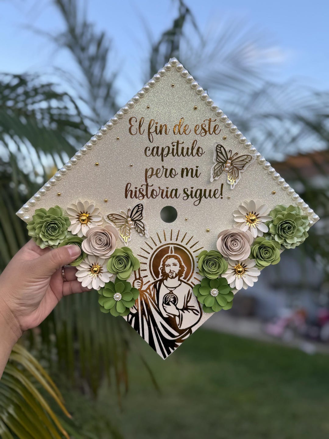 Graduation Cap Topper With Spanish Quote San Judas Tadeo Handmade ...
