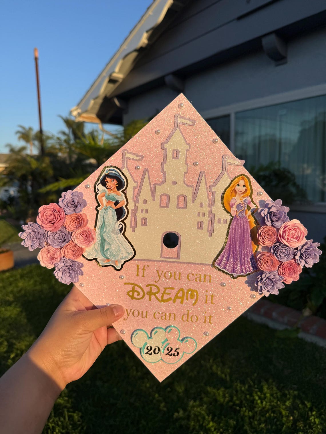 Custom Grad Cap Topper Girly Grad Topper Floral Graduation Handmade ...