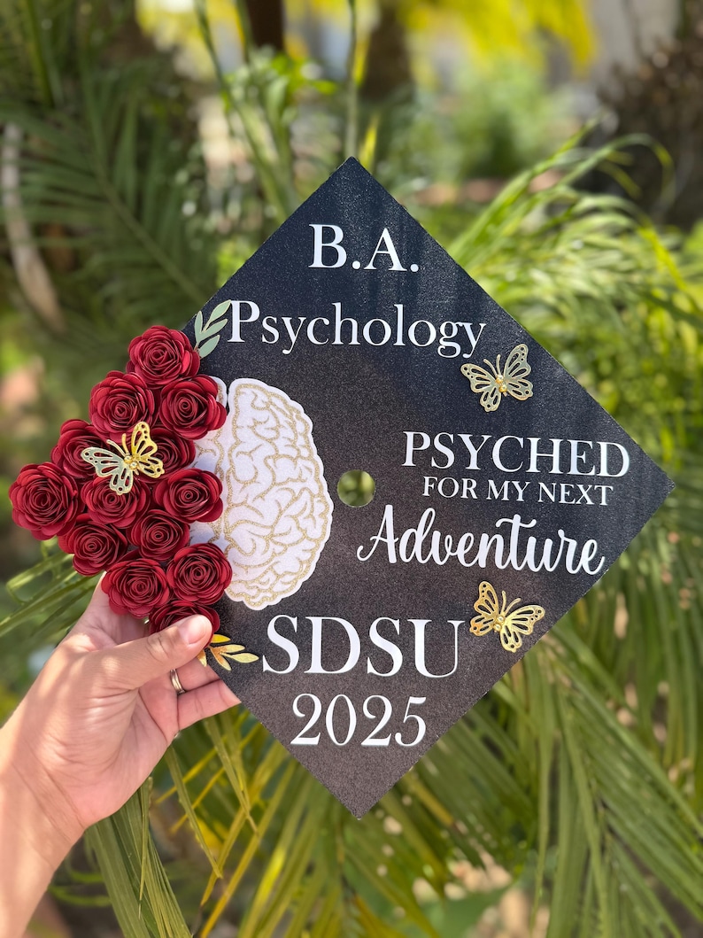 Personalized Graduation Cap Topper Handmade Floral Grad Cap With ...