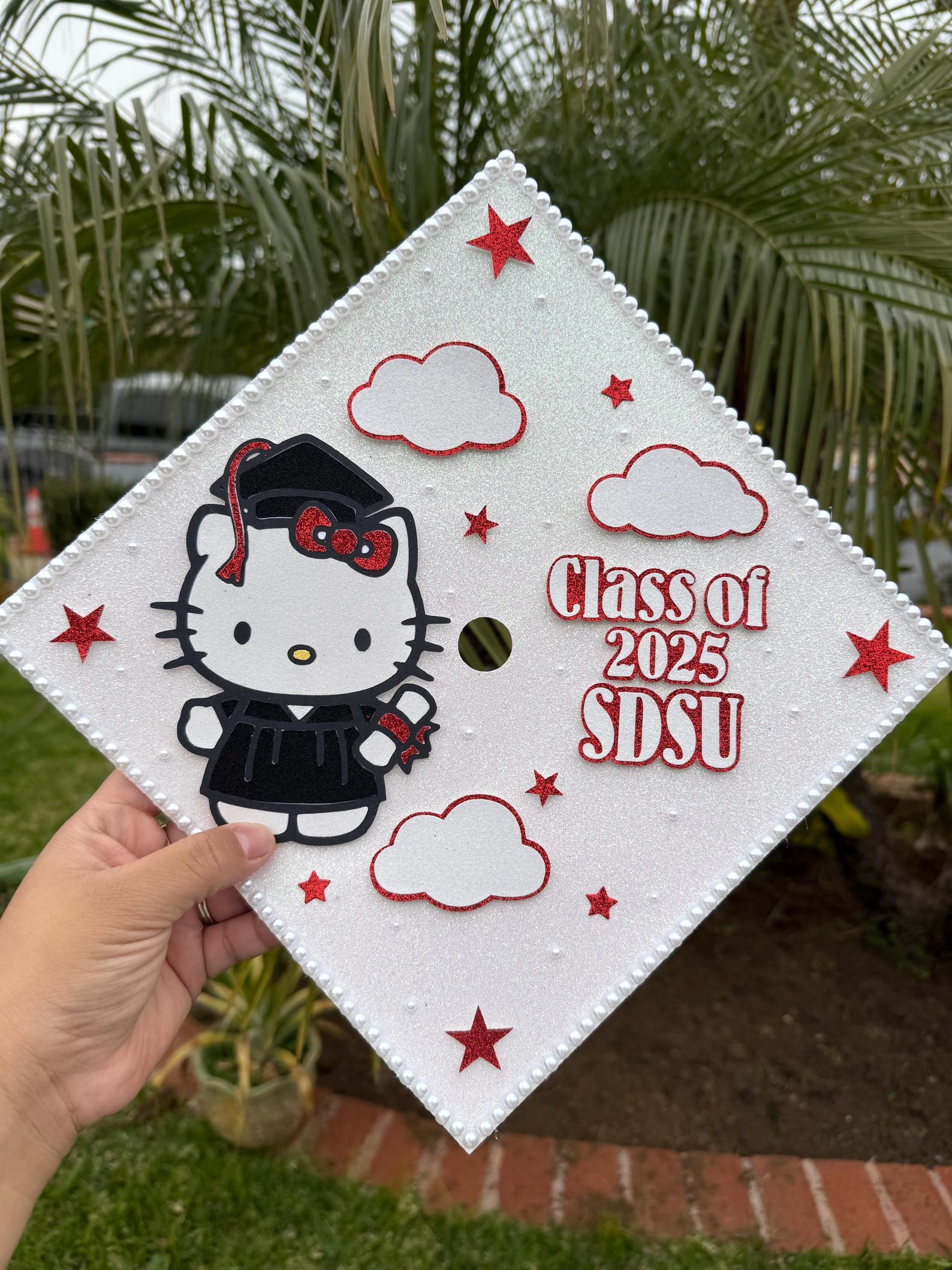 Graduation Cap Topper Girly Grad Topper Floral Graduation Handmade Grad ...