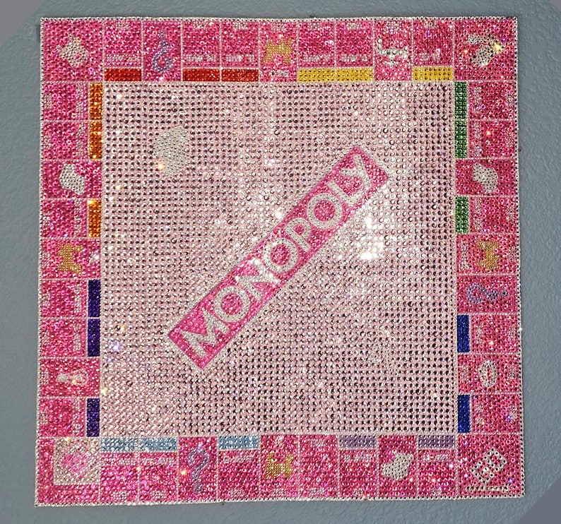 Pink Bling Monopoly Board | Bedazzled | Rhinestones | Custom | Decor ...
