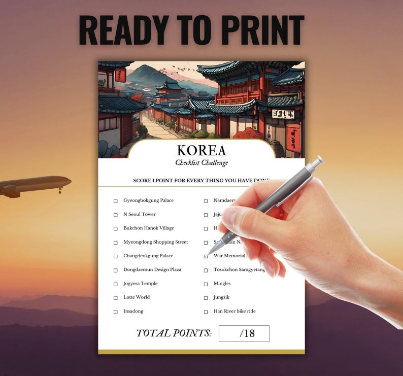 Korea Trip Travel Guide | Korea Printable Checklist | Dream Experiences ...