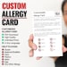 Customizable Allergy Card for Travel | Gluten-free, Nut, Dairy & More ...