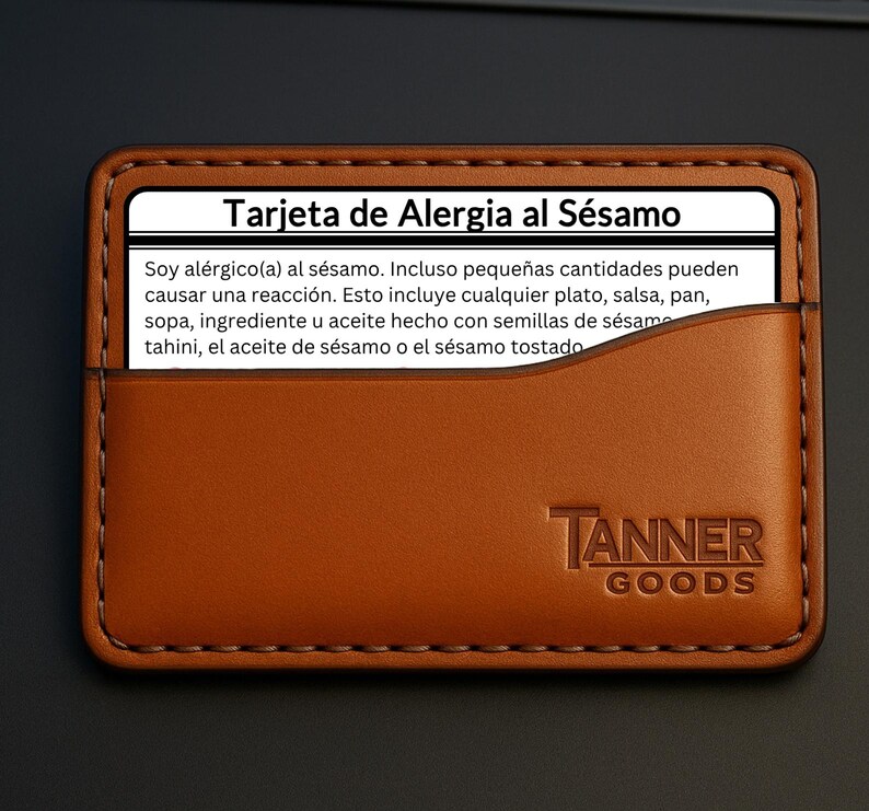 Sesame Allergy Travel Card in Spanish | Sesame Allergy Card for ...