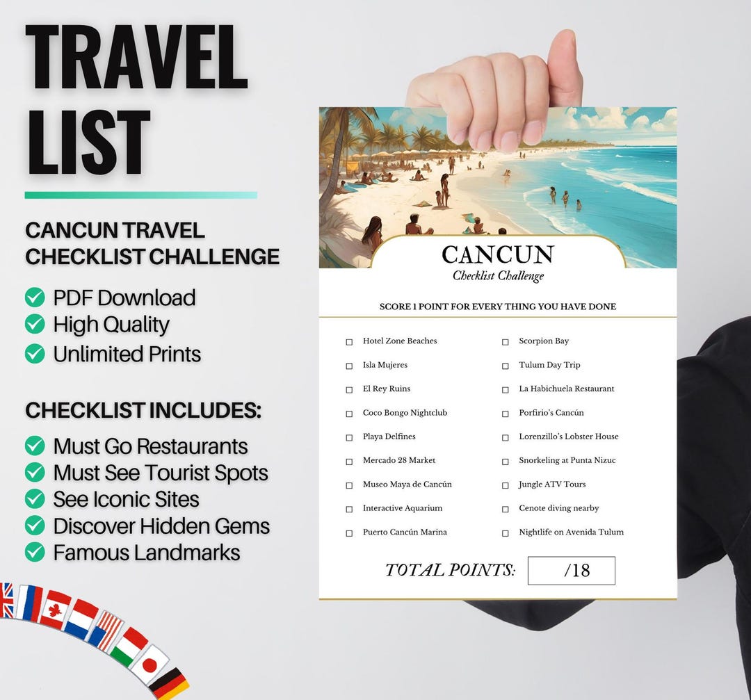 Cancun Travel Printable | Lifetime Activities & Cancun Bucket List ...
