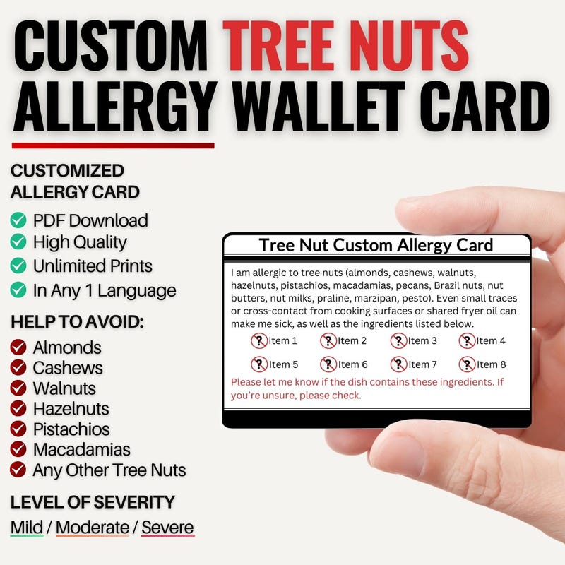 Tree Nut Allergy - Etsy