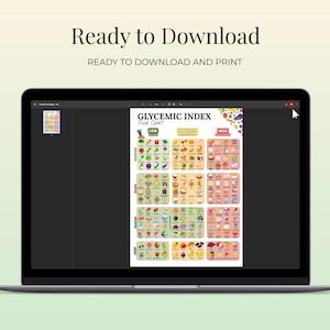 GI Food List Printable – Digital Glycemic Index Chart for Prediabetes ...