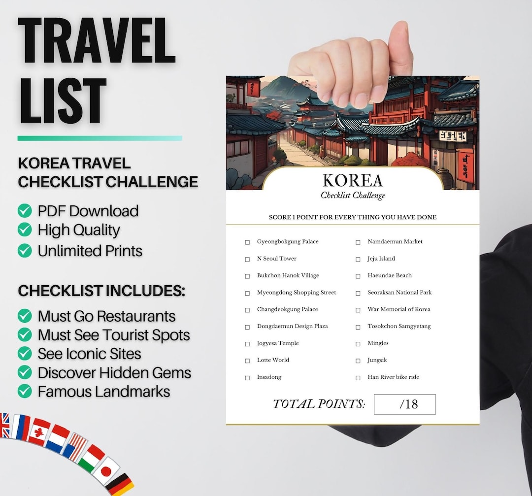 Korea Trip Travel Guide | Korea Printable Checklist | Dream Experiences ...