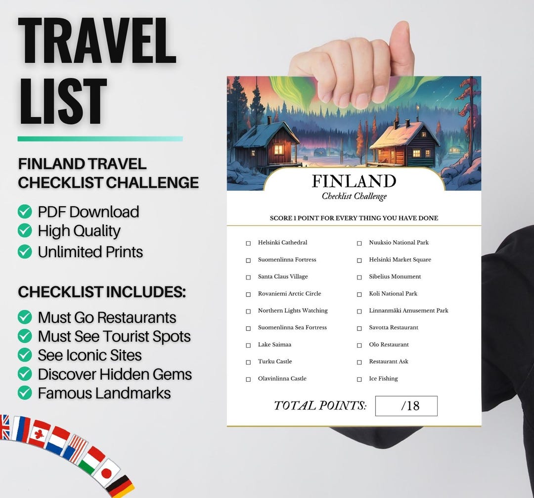 Finland Travel Printable | Lifetime Activities & Finland Bucket List ...
