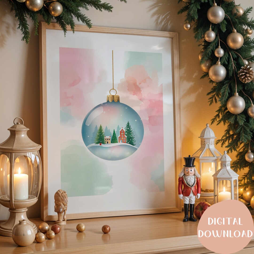 Christmas Snow Globe Print: Cozy Holiday Wall Art (digital Download) - Etsy
