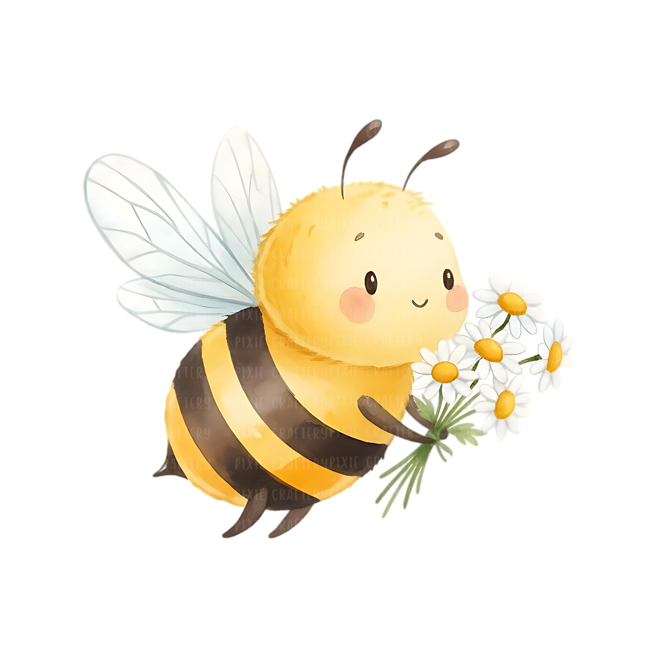 Watercolor Bee Clipart Bumblebee, Honey Bee PNG for Kids, Classroom ...