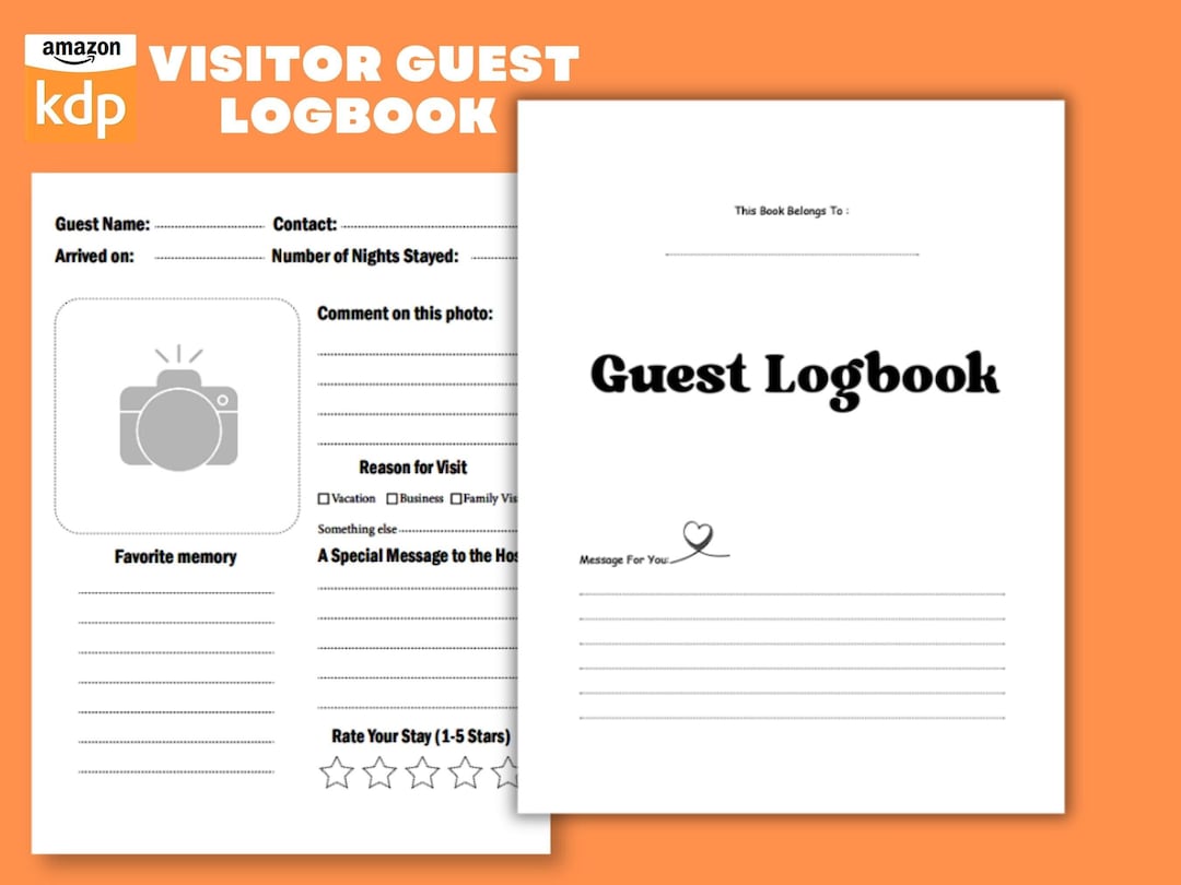 Printable Visitor Log, Visitor Sign in Sheet, Visitor Logbook, Visitor ...