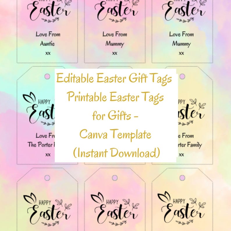 Editable Easter Gift Tags – Printable Easter Tags for Gifts - Canva ...