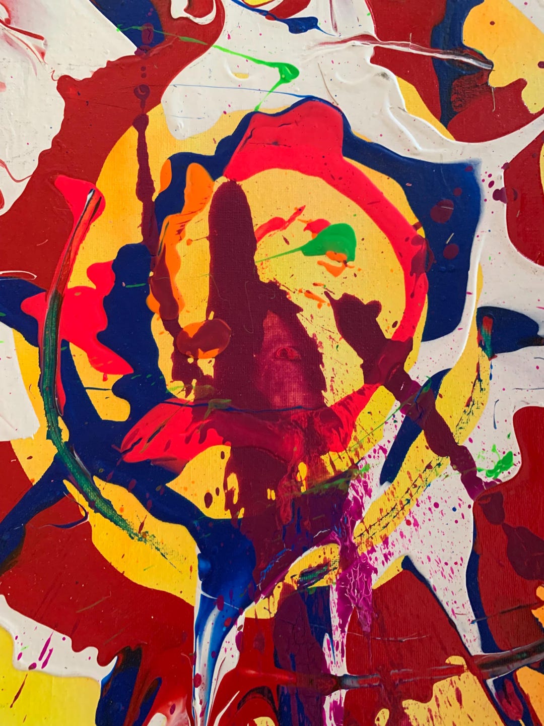 Acrylic and Spray Paint Original Painting “splat” - Etsy
