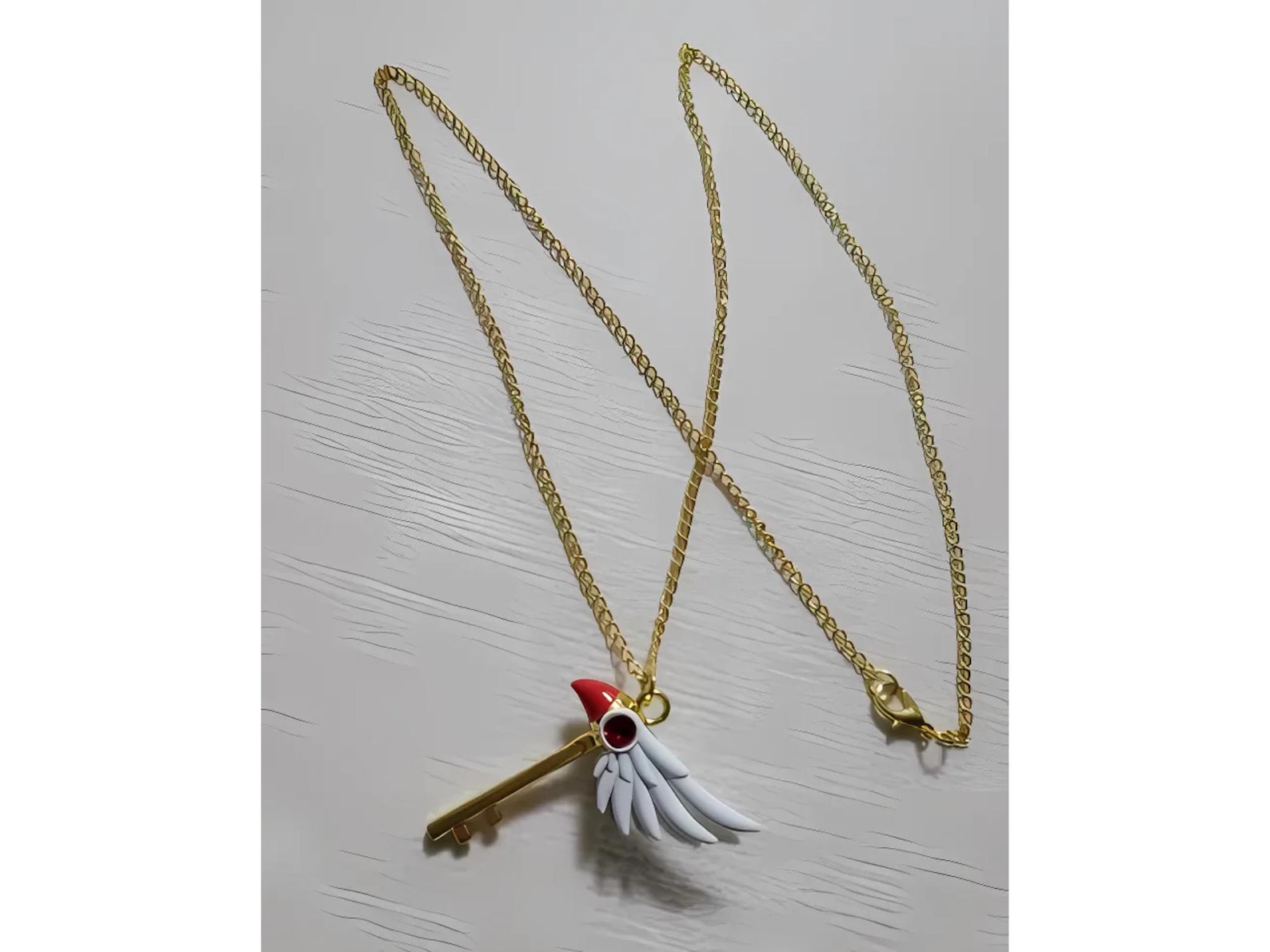 Japanese Anime Card Captor Sakura Necklace, Sakura Bird Key Choker ...