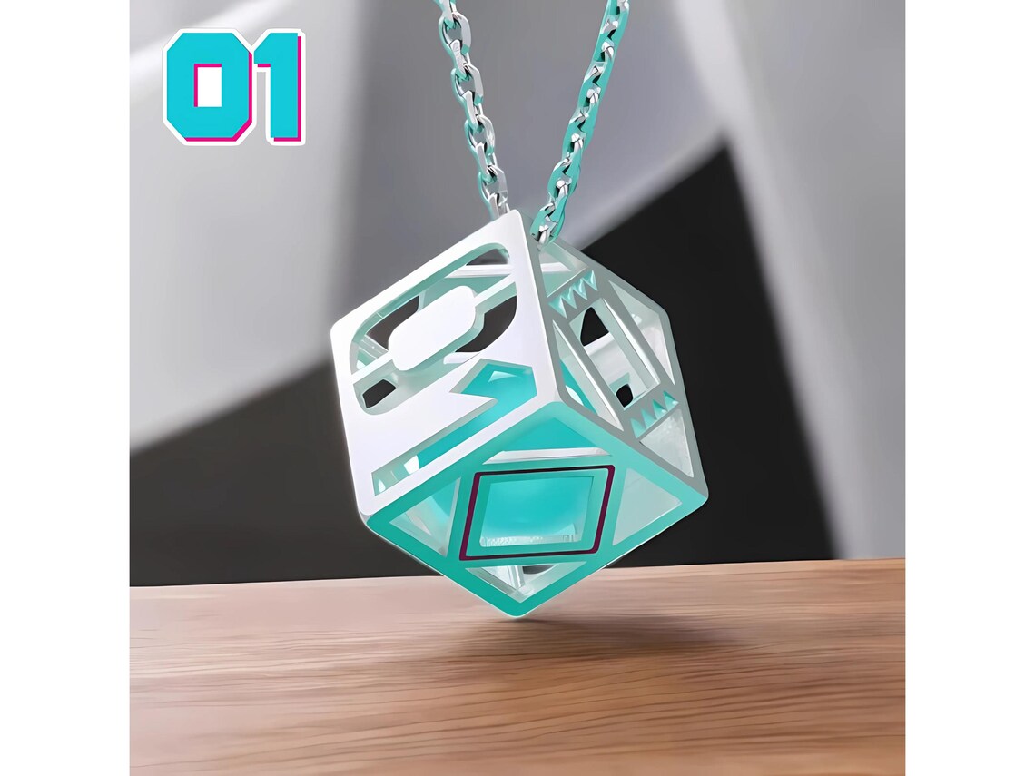 Anime Hatsune Miku Inspired Chain Necklace, Kawaii Anime Jewelry, Anime ...