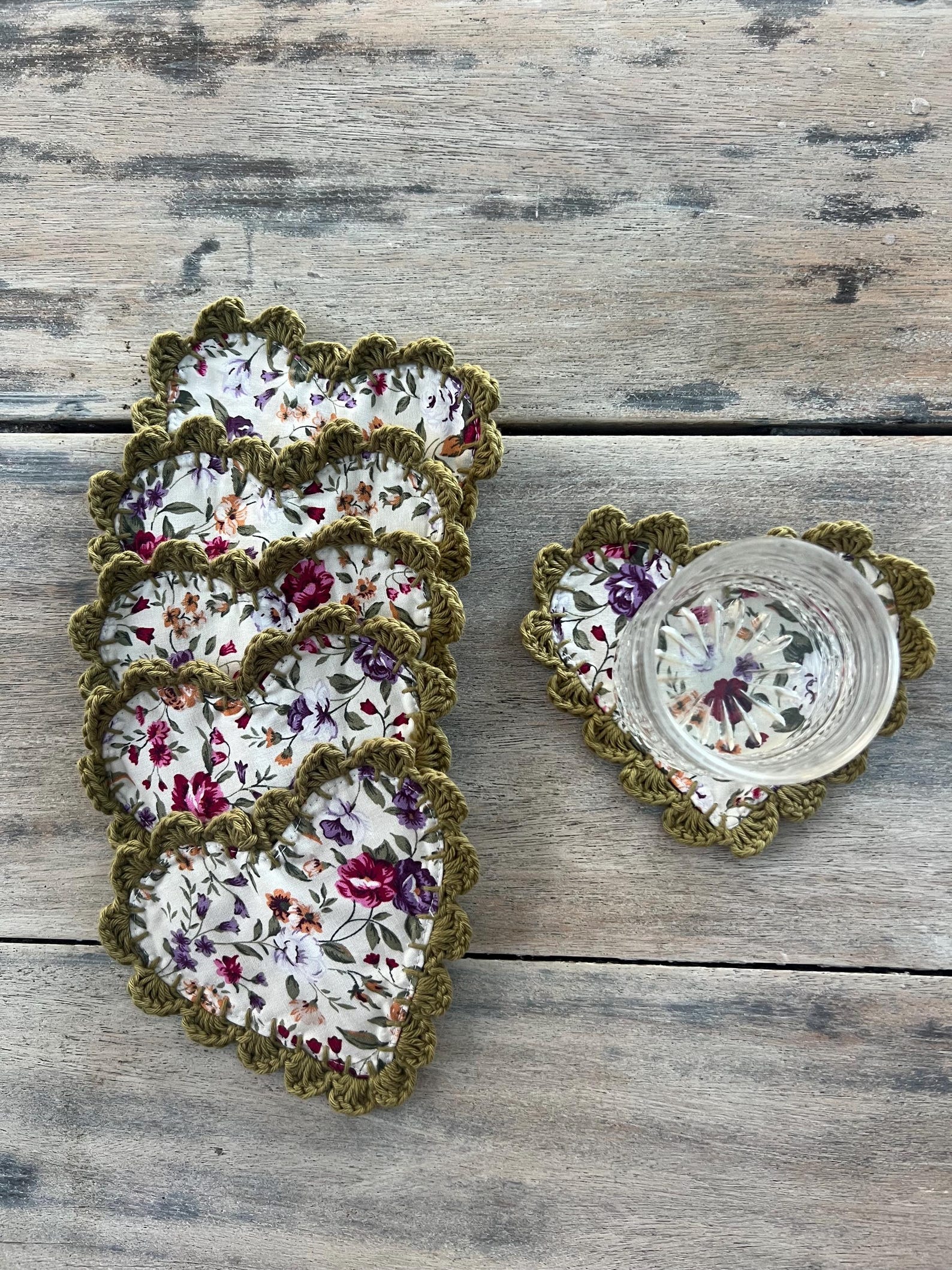 Adorable Cottagecore Handmade Heart Shaped Printed Crochet Edge ...