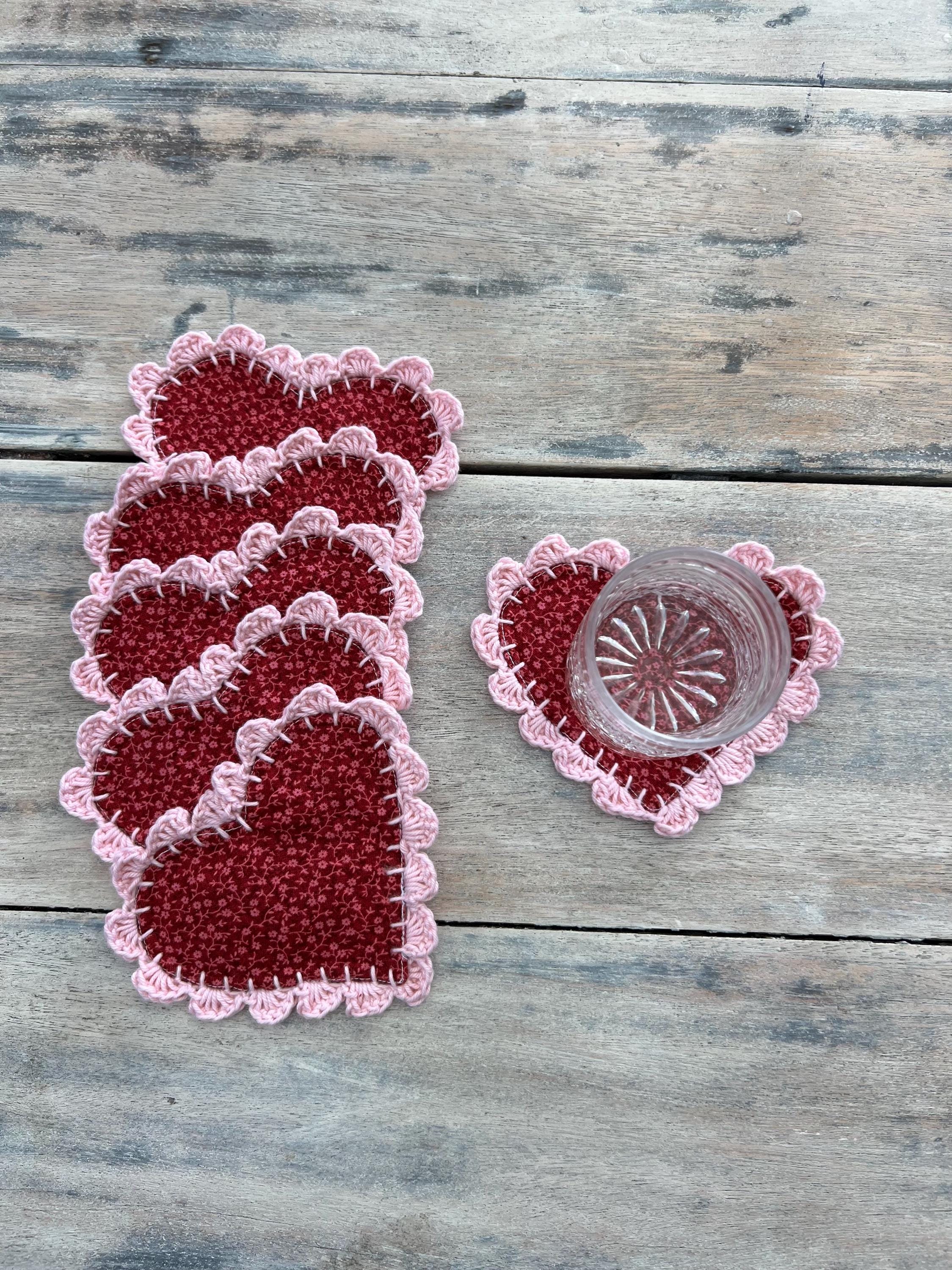 Adorable Cottagecore Handmade Heart Shaped Printed Crochet Edge ...