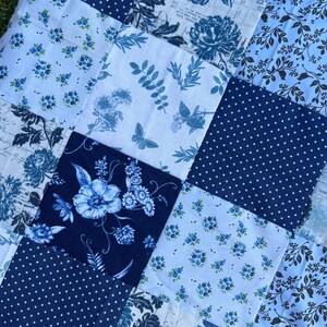 The Prettiest Blue Floral Patchwork Handmade Quilted Gingham Tote Bag ...