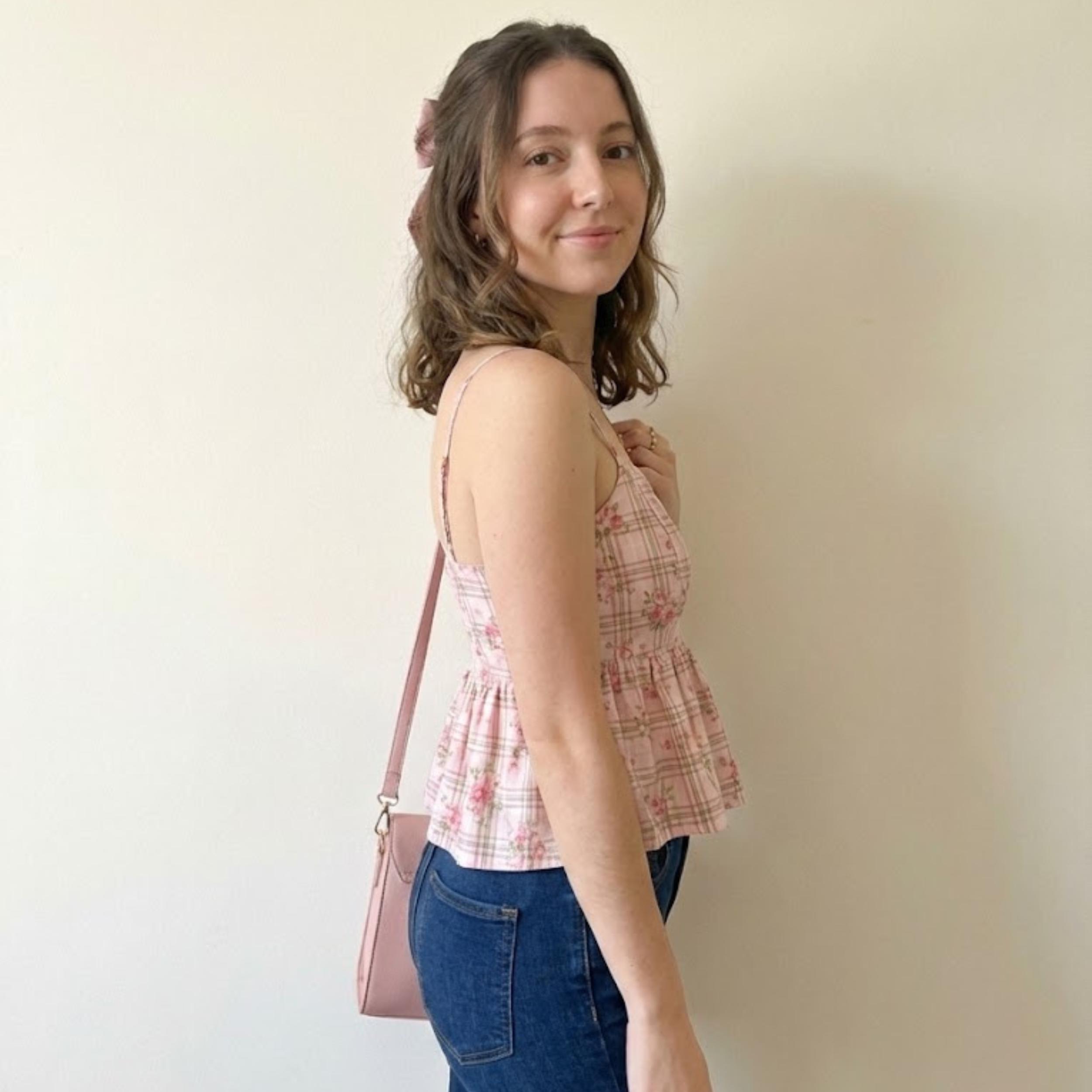 Cami Top Sewing Pattern, Gathered Ruffle Hem Peplum, Spaghetti Straps ...