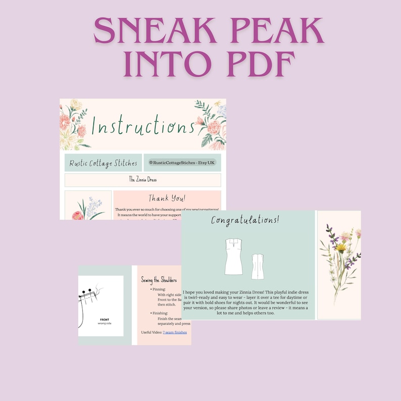 Simple A-line Mini Dress Sewing Pattern (PDF) | Sleeveless Shift Summer ...