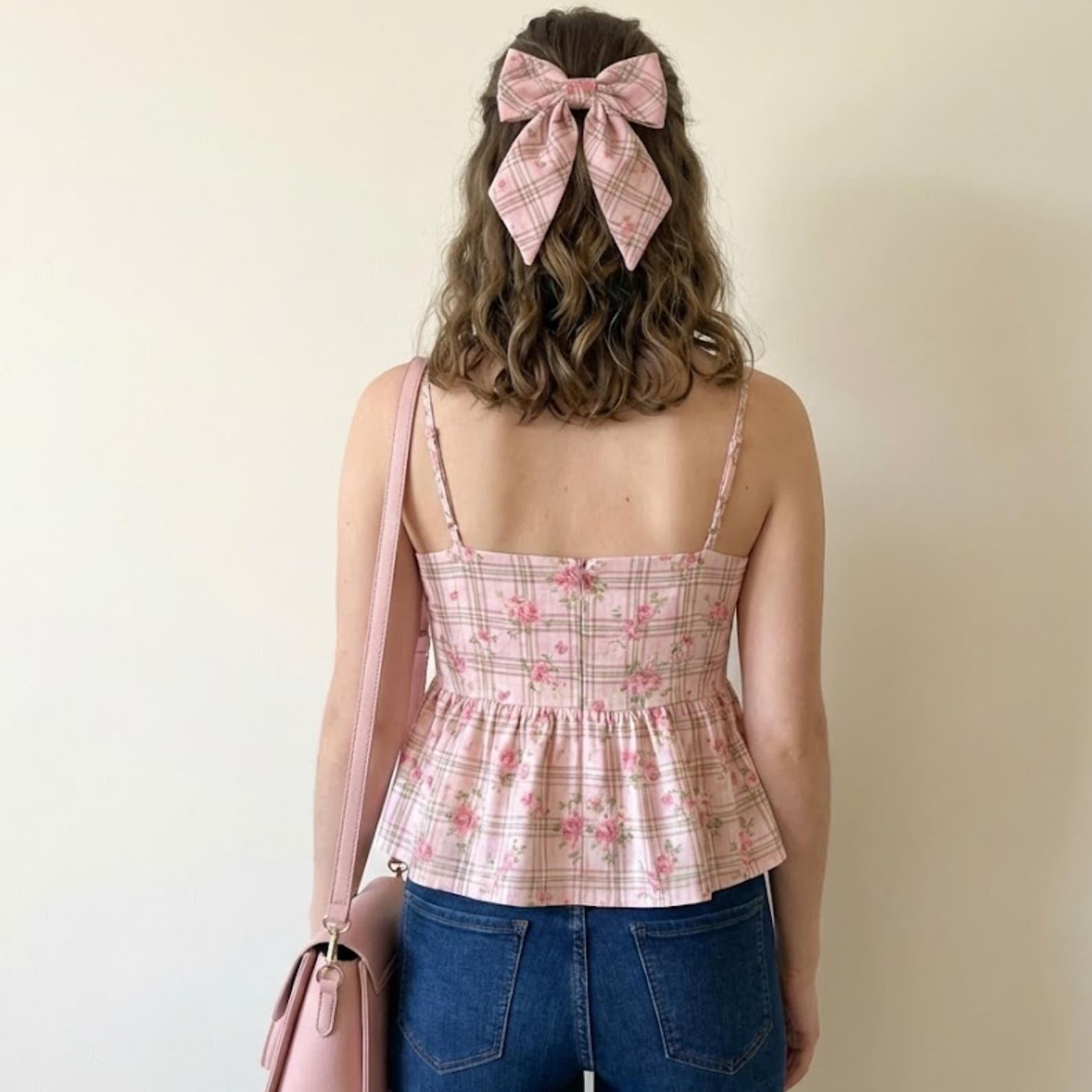 Cami Top Sewing Pattern, Gathered Ruffle Hem Peplum, Spaghetti Straps ...