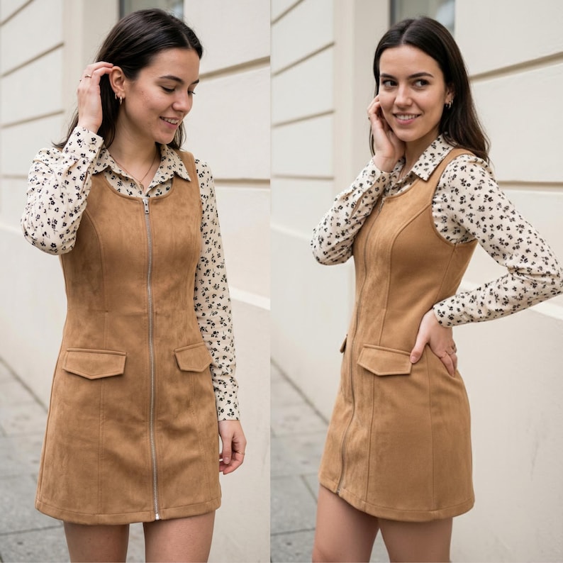 Front Zip Dress Sewing Pattern: Sleeveless Princess Seam Sheath Dress ...
