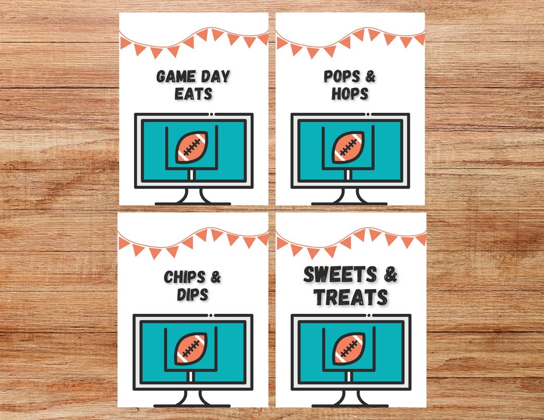 SUPER BOWL BUNDLE Food Printables Fit in a Standard Frame for Simple ...