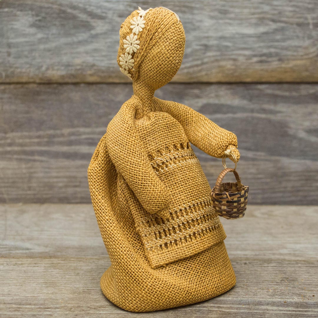 Vintage Folk Art Doll , Handmade Jute, Burlap, Hessian With Nice ...