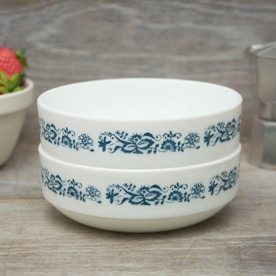 Rare Vintage Pyrex, Pair of Soup or Cereal Stacking Bowls, Old Town ...