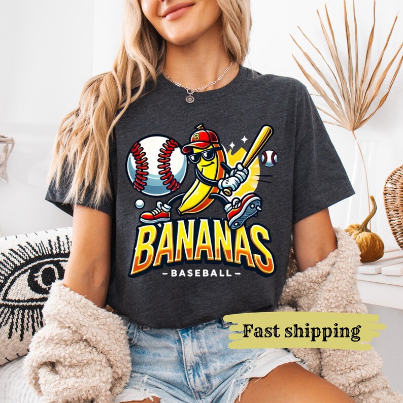 Let's Go Bananas Baseball Shirt, Funny Banana Baseball Shirt, Banana ...