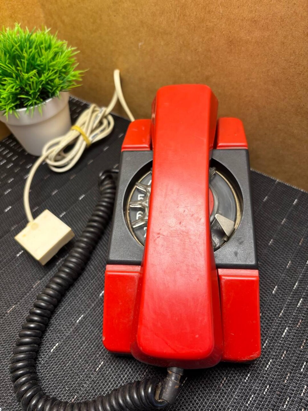 Working Disc Telephone, Red Corded Telephone, USSR, Siemens, Vintage ...