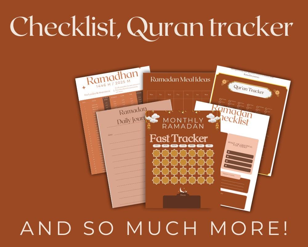 Ramadan Planner Printable PDF | Digital Journal - Prayer Tracker ...
