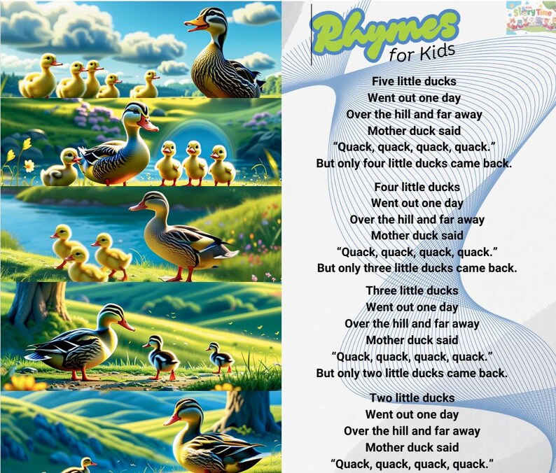Kids Nursery Rhymes -- Duck and Kids Go Out---pdf- Create Poster ...
