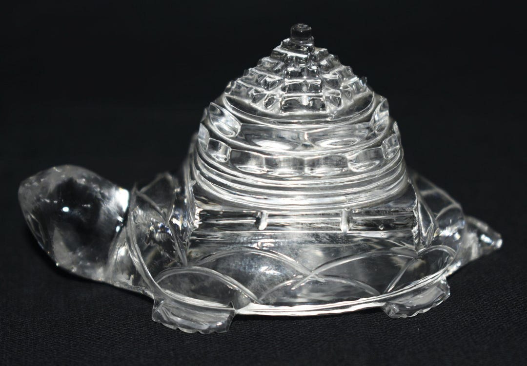 Sphatik Kachap Shree Yantra : Shri Yantra on Tortoise in Natural Quartz ...