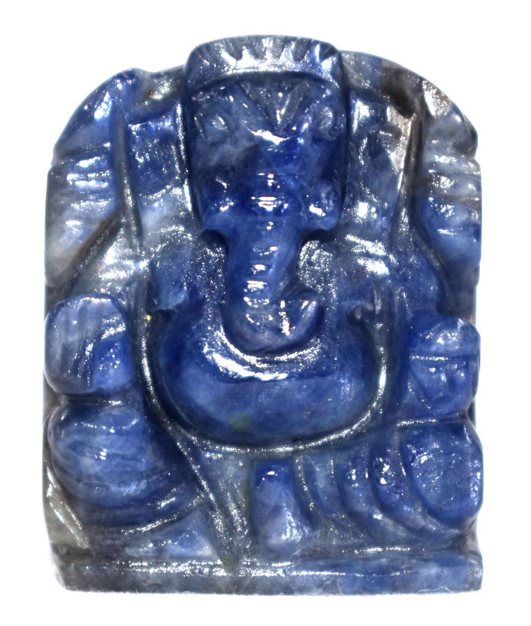 Lord Ganesha in Natural Blue Sapphire - 148.10 Carats - Lab Certified ...