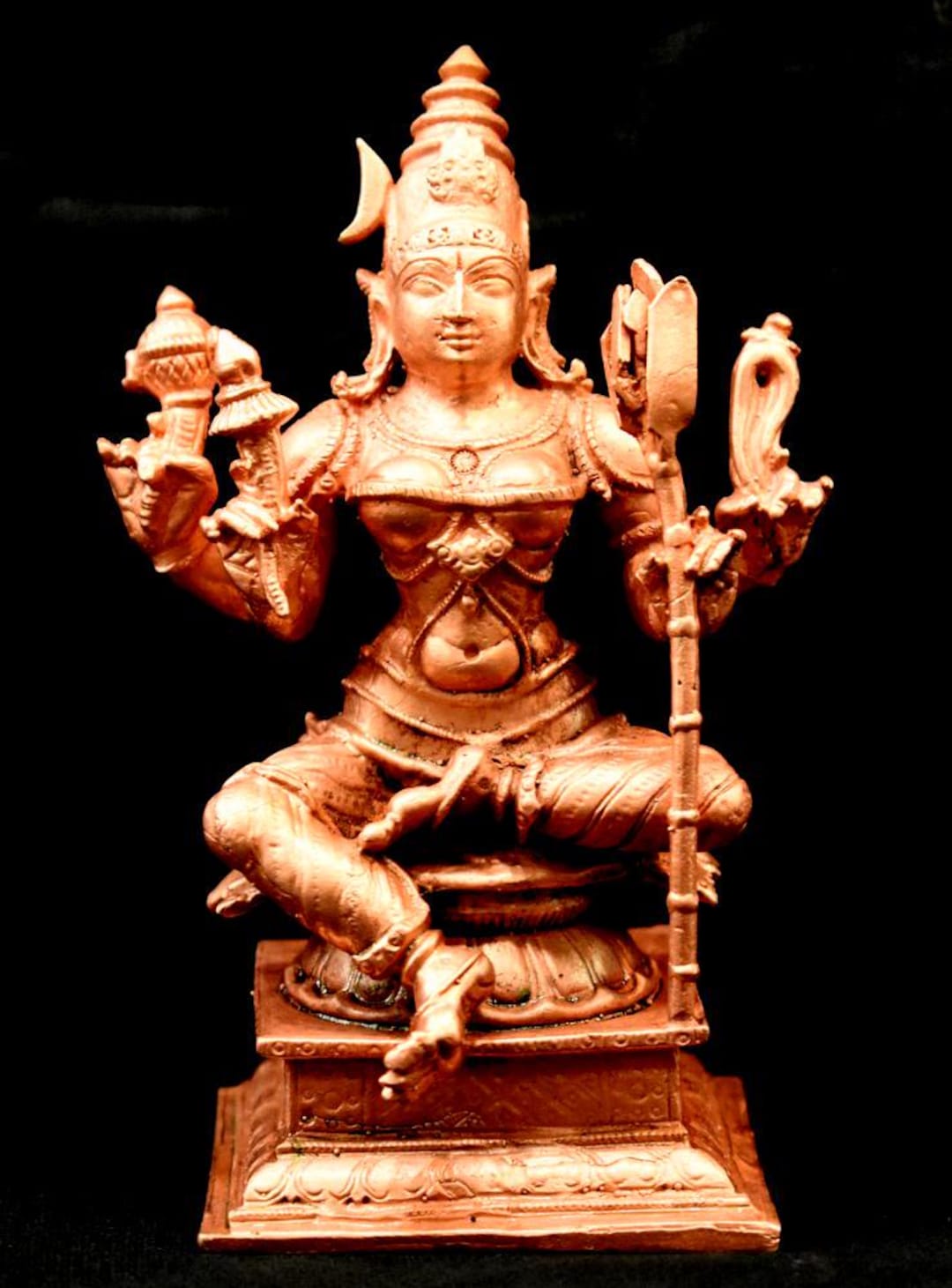 Goddess Lalita Devi Tripura Sundari Idol / Rajarajeshwari Idol in Pure ...
