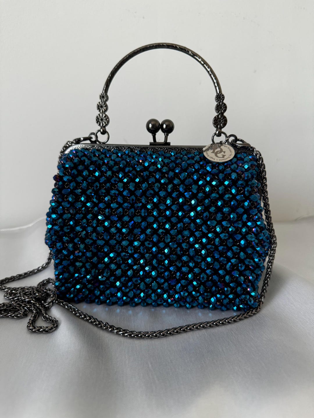 Handmade Crystal Beaded Radicule Bag: Vintage Style Evening Clutch - Etsy