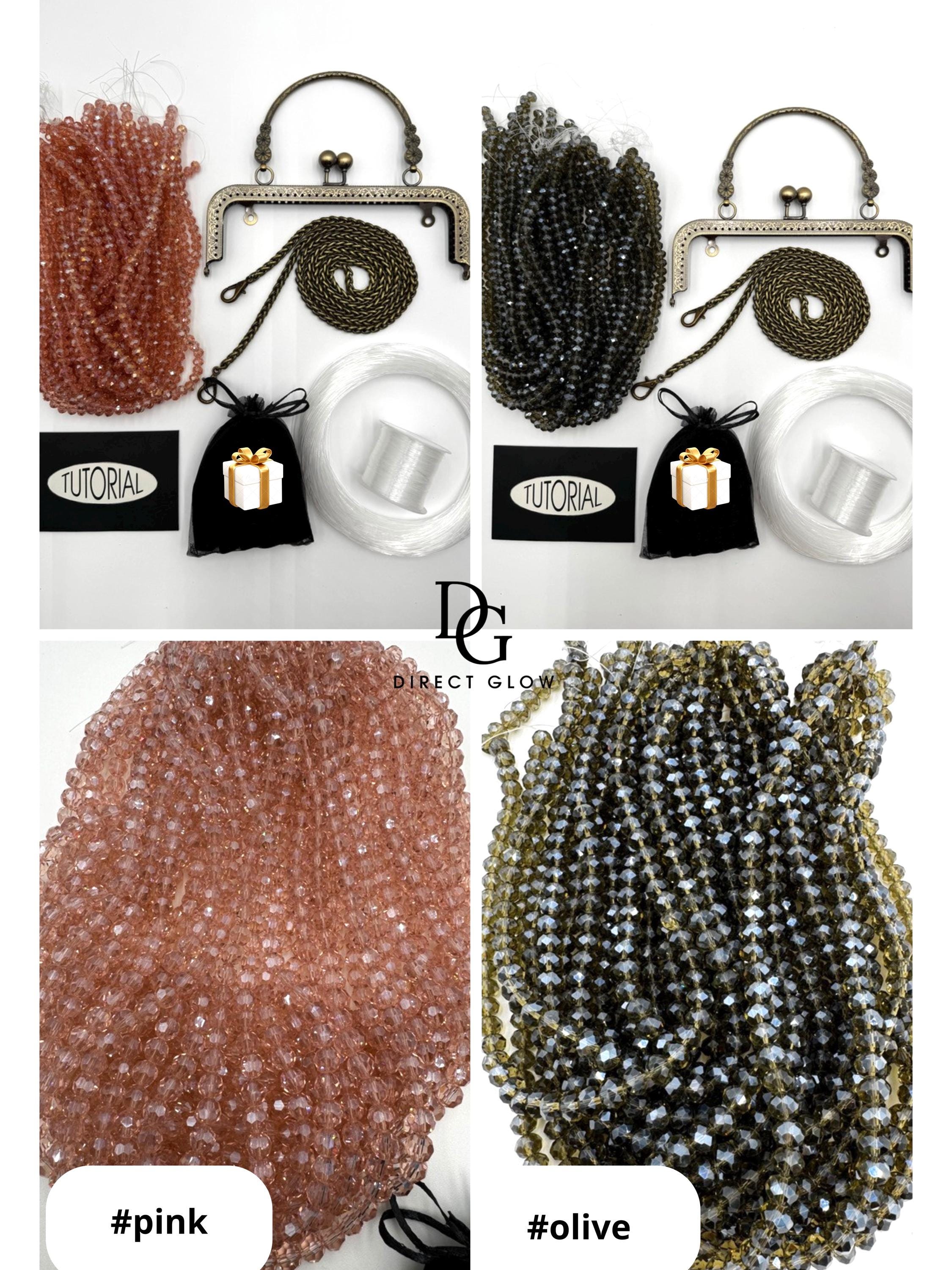 DIY Beaded Reticule Bag Kit: Crystal Beads, Metal Frame & Video ...