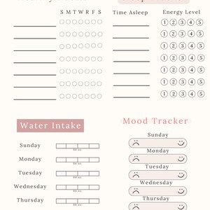 Weekly Digital Wellness Tracker | Habit, Water, Sleep & Mood Tracking ...