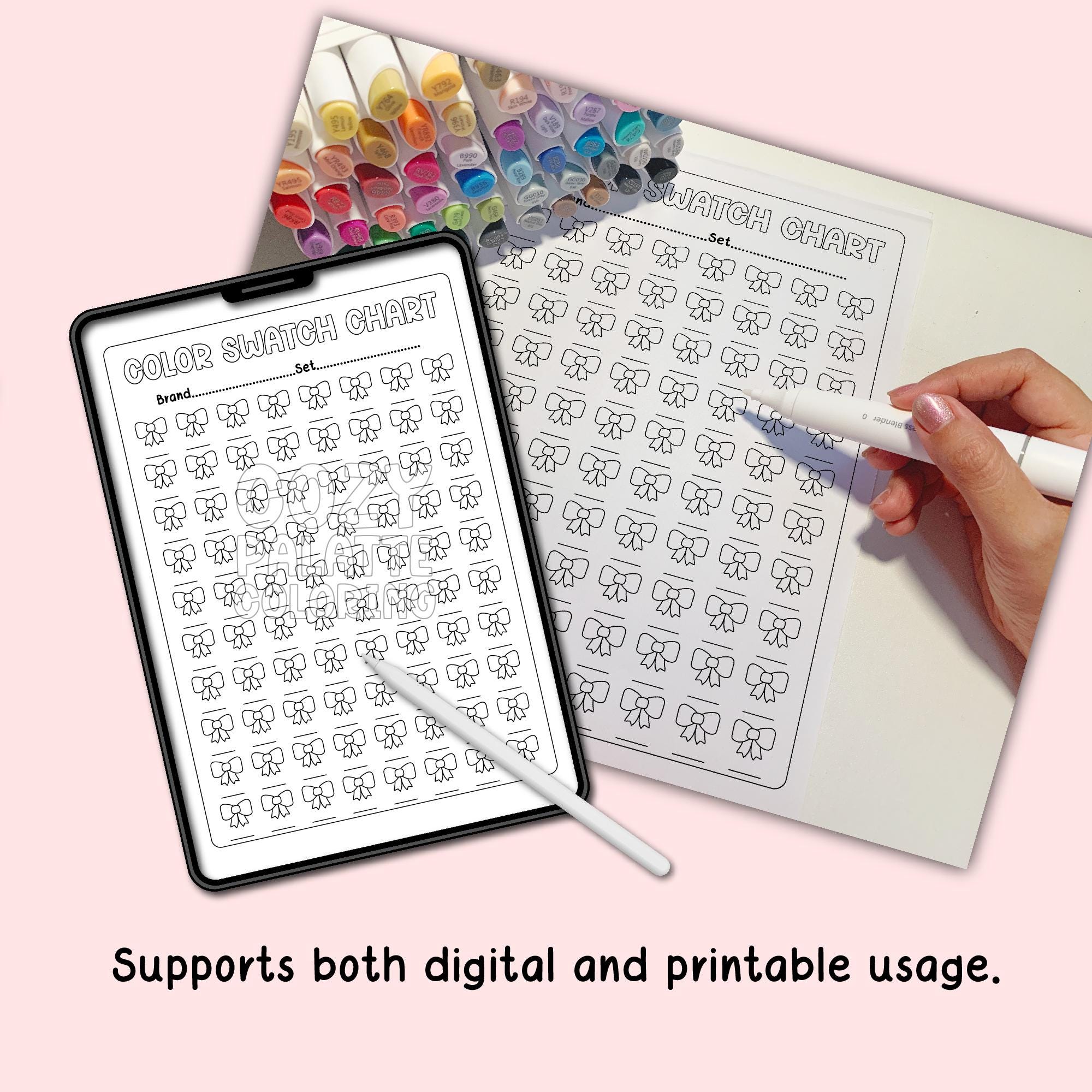 Kawaii Color Swatch Chart Templates, Cute Swatch Shape, 12 Templates ...